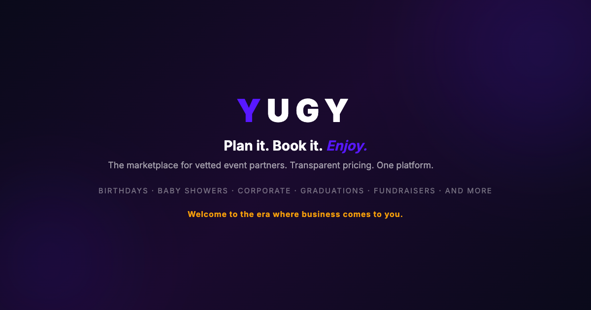 Yugy — Book Trusted Event Partners Instantly